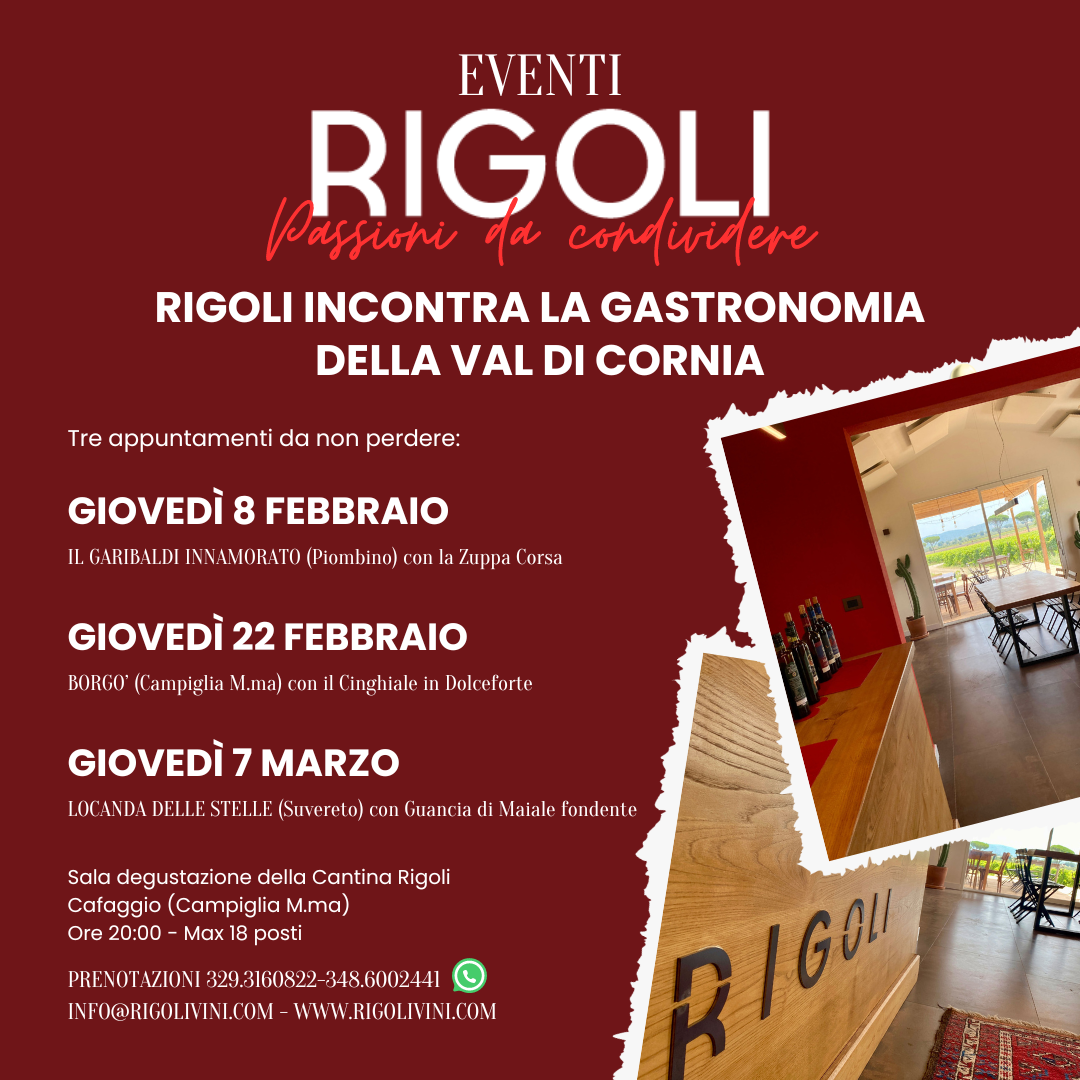 Rigoli incontra la gastronomia locale: 3 cene con gli Chef - Rigolivini